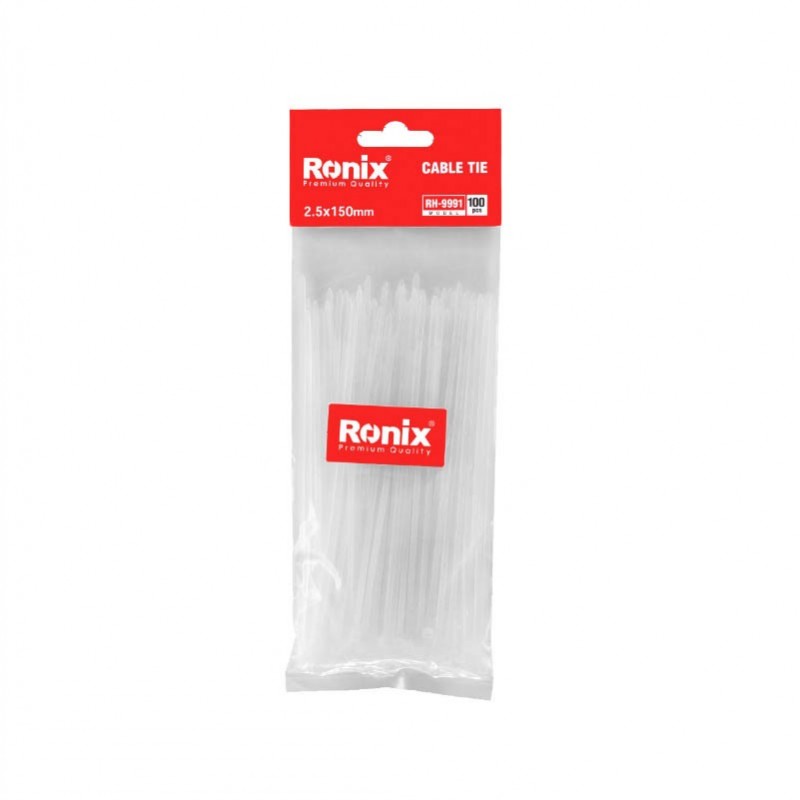 Ronix RH-9991 2.5x150mm Cable Tie 100pcs Packet - ZENIX Store LLC
